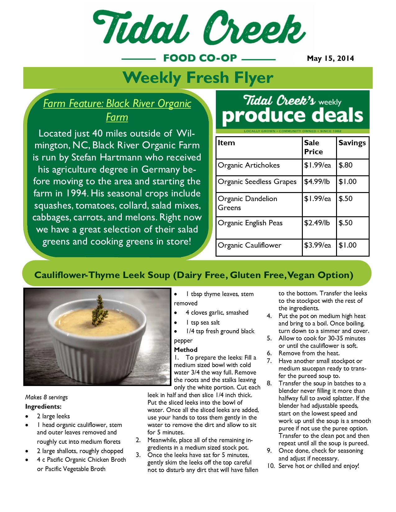 Weekly Fresh Flyer | Tidal Creek Co-op